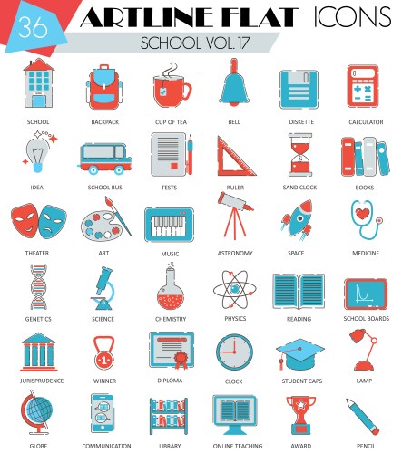 School objects collection Royalty Free Vector Image
