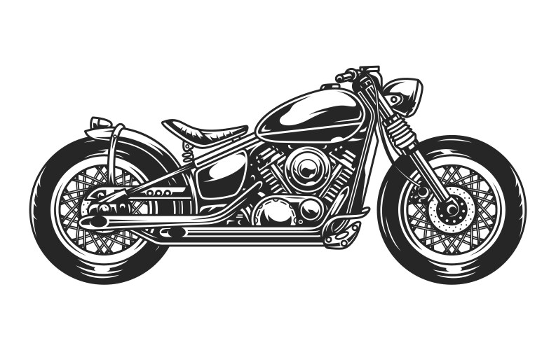 Blue classic motorcycle Royalty Free Vector Image