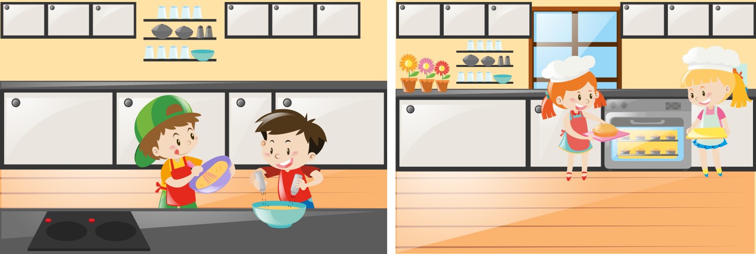 Kids Baking Vector Images (over 5,700)