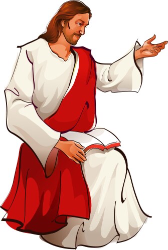 Side view of jesus christ praying Royalty Free Vector Image
