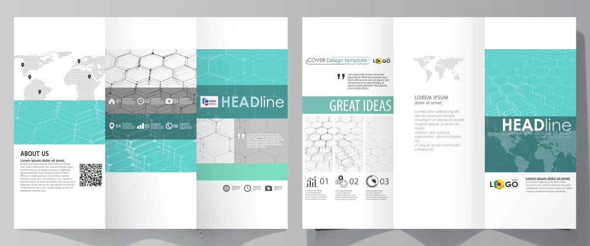 Tri-fold brochure business templates on both sides