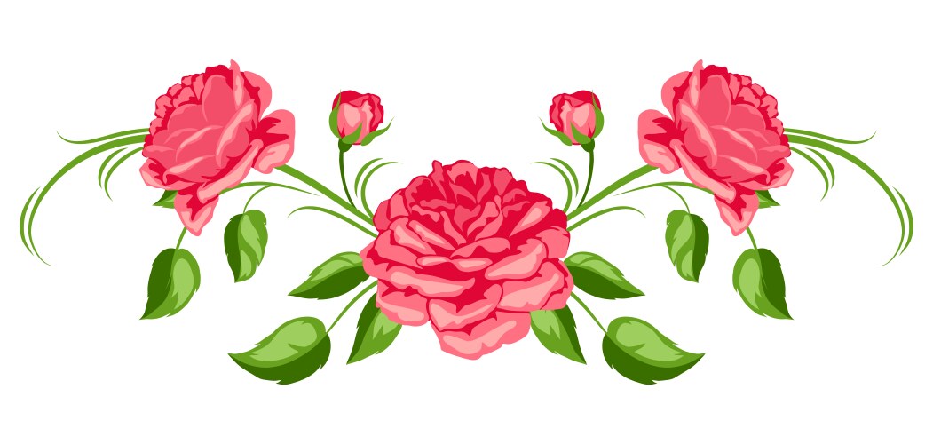 Red roses border Royalty Free Vector Image - VectorStock