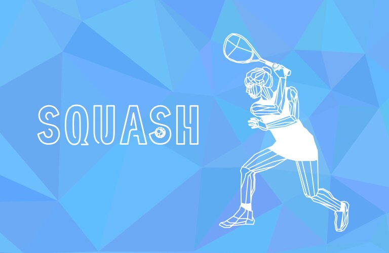 Squash player creative abstract silhouette Vector Image