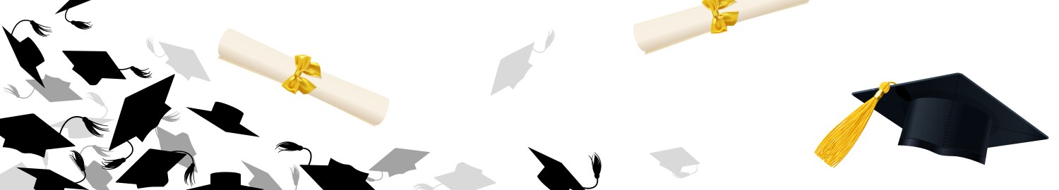 Graduate hat seamless pattern Royalty Free Vector Image