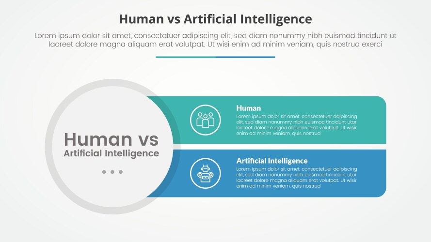 Human employee vs ai artificial intelligence Vector Image