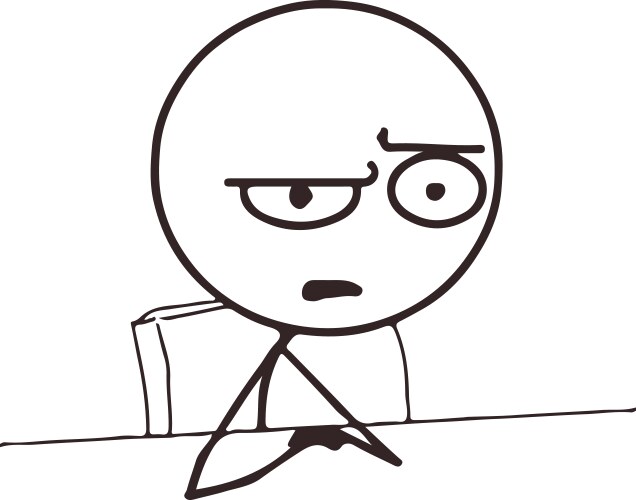 Thinking guy meme face for any design Royalty Free Vector