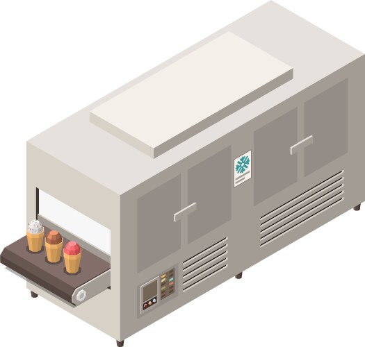 Ice cream production isometric background Vector Image