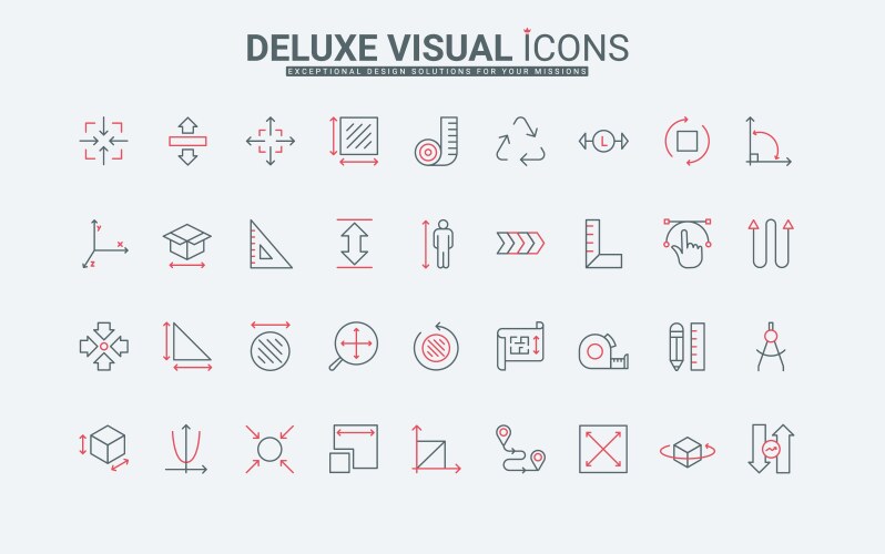 Measurement line icons set tools for measuring Vector Image