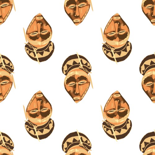 African masks pattern Royalty Free Vector Image