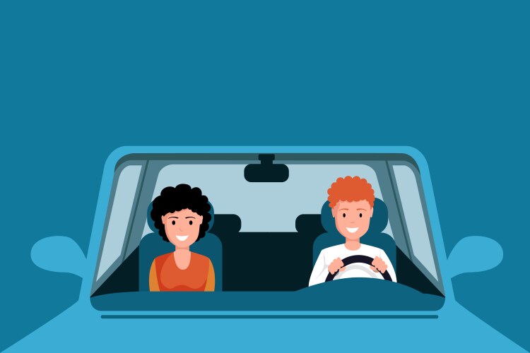Couple Cartoon Driving Vector Images (over 1,700)