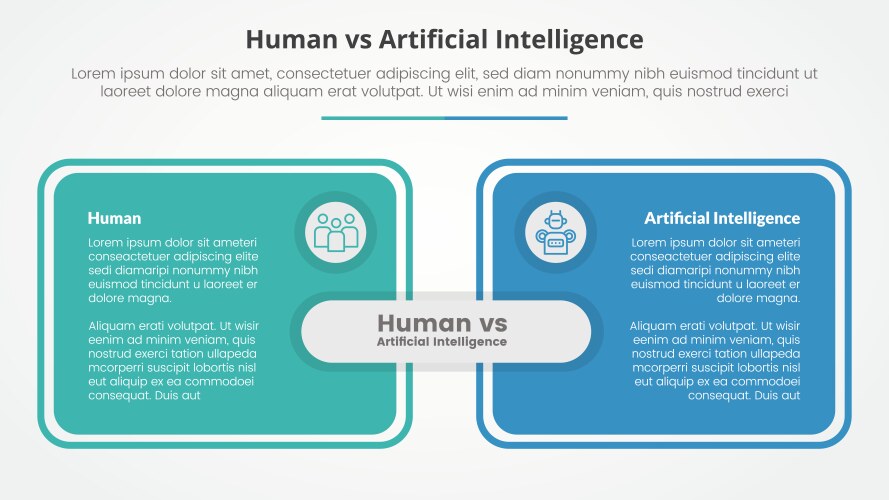 Human employee vs ai artificial intelligence Vector Image