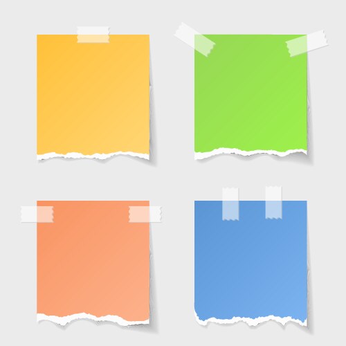 Ripped torn paper realistic set Royalty Free Vector Image