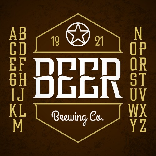 Premium beer label design Royalty Free Vector Image