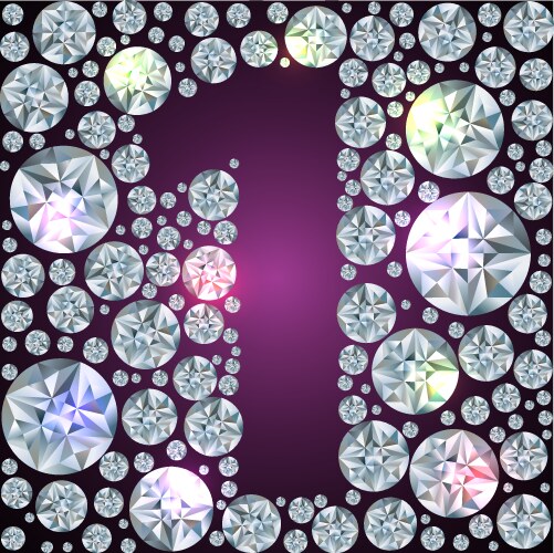 Movie camera icon made up a lot of diamonds Vector Image