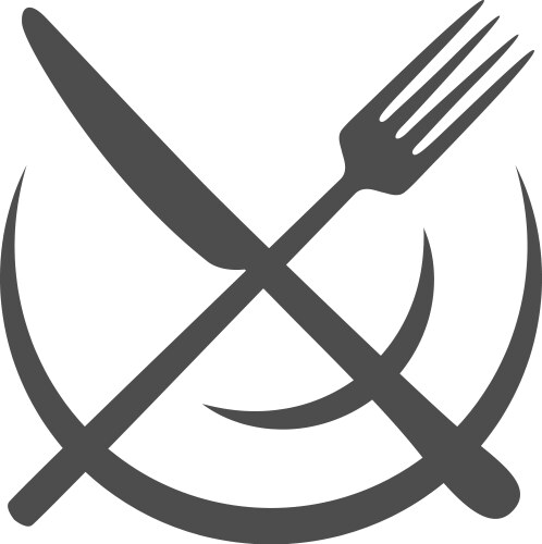 Crossed fork and spoon Royalty Free Vector Image