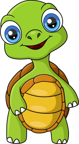 Cartoon cute sulcata turtle on white background Vector Image