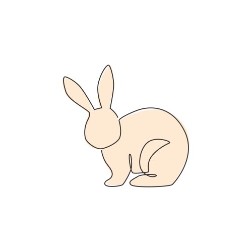 One single line drawing of cute jumping rabbit Vector Image