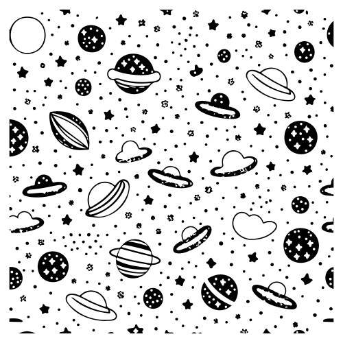 Space sky galaxy seamless pattern fabric doodle Vector Image