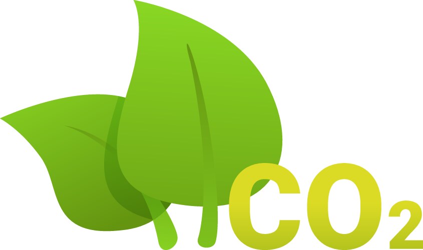 Green co2 neutral icon showing zero carbon Vector Image