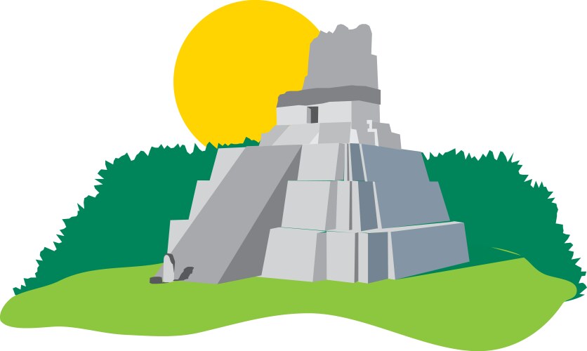Pyramid kukulkan hand drawn icon Royalty Free Vector Image
