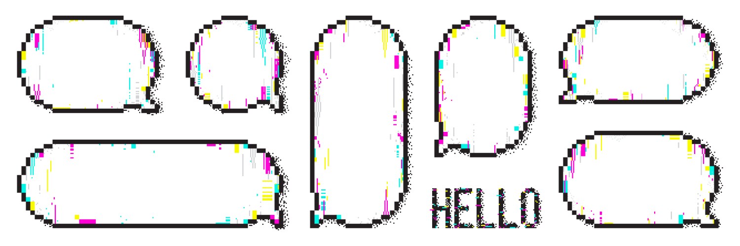 Set of pixel art dialogue box with swear words Vector Image