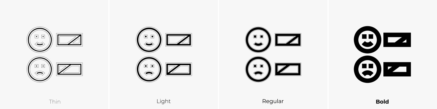 Customer review icon thin light regular and bold Vector Image