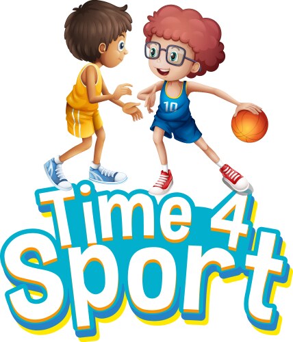 Font design for word play time with happy kids Vector Image