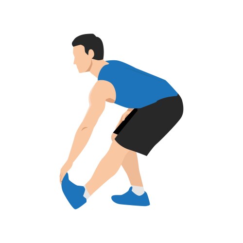 Man doing standing hamstring stretch exercise Vector Image