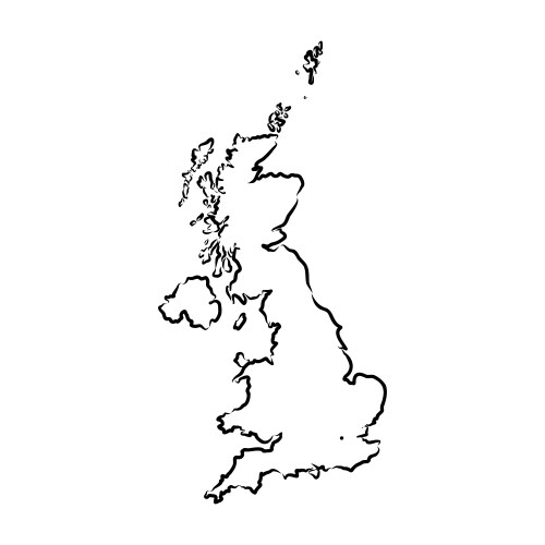 Outline map of united kingdom simple Royalty Free Vector