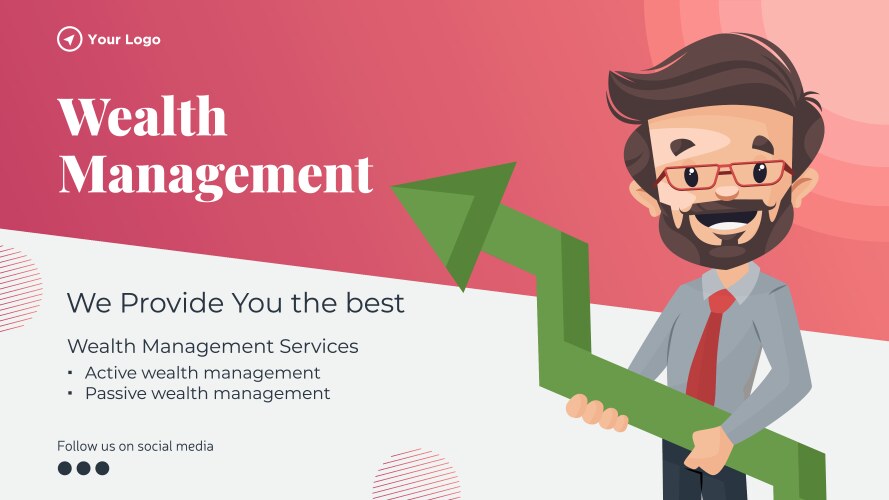 Banner design of wealth management Royalty Free Vector Image