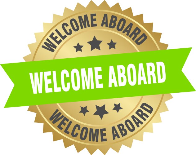 Welcome aboard round green sticker isolated – Royalty-Free Vector ...