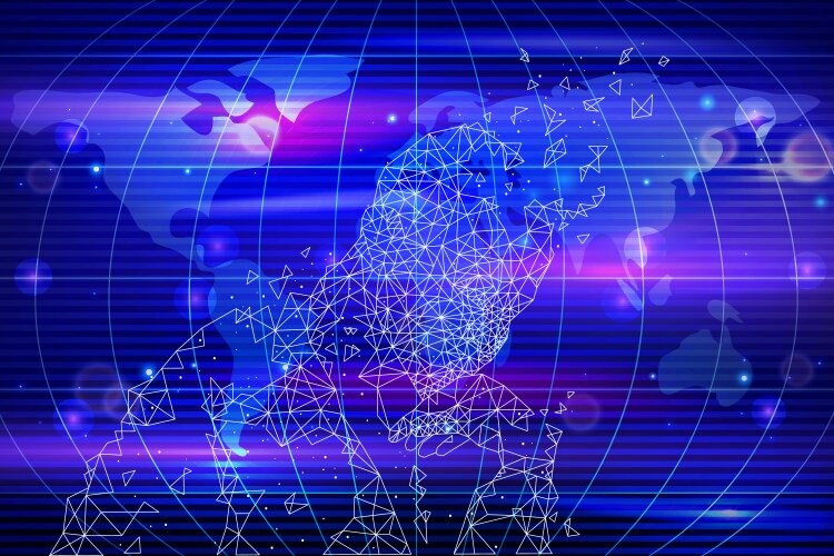 Artificial Intelligence Network Map Royalty Free Vector