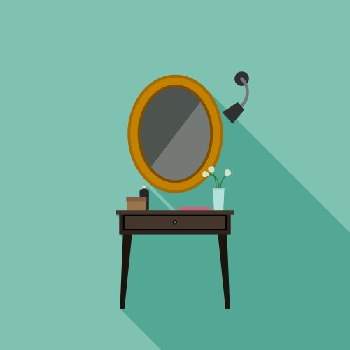 Dressing table mirror cartoon Royalty Free Vector Image