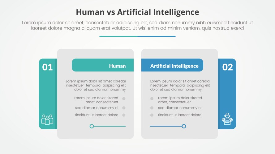 Human employee vs ai artificial intelligence Vector Image