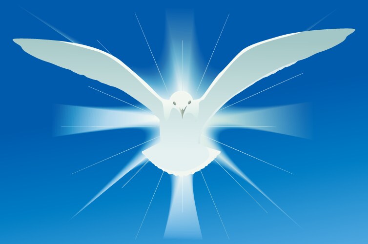 Hand with holy spirit catholic Royalty Free Vector Image