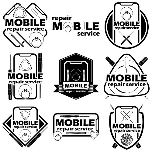 Set tools mobile repair Royalty Free Vector Image