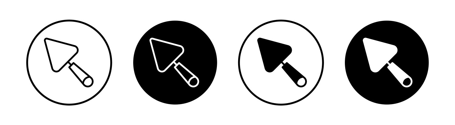 Trowel icon set bricklayer cement mason symbol Vector Image
