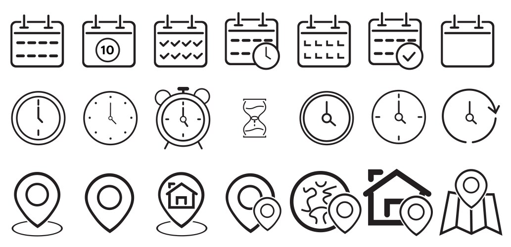 Date and Time Location Icon Vector Images (over 1,500)