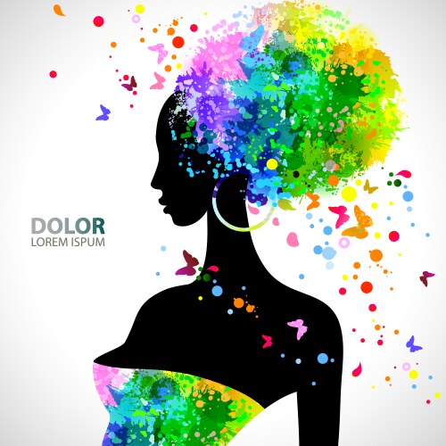 Flower girl with umbrella Royalty Free Vector Image