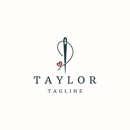 Thread and needle simple logo Royalty Free Vector Image