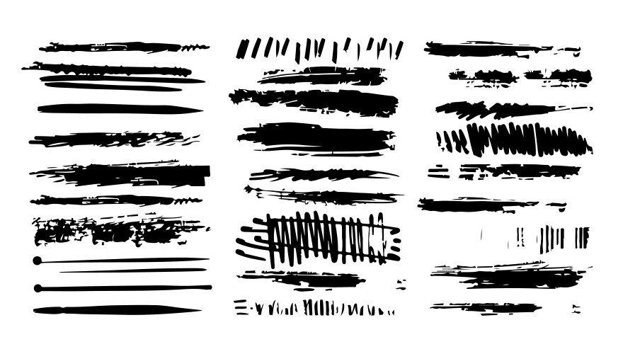 Underline brushstroke set collection shape Vector Image