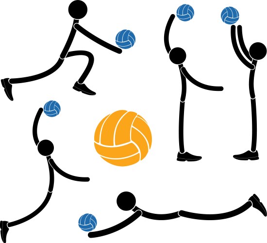 Big set of professional volleyball player Vector Image
