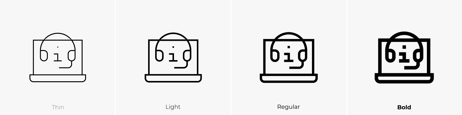 Customer support icon thin light regular and bold Vector Image