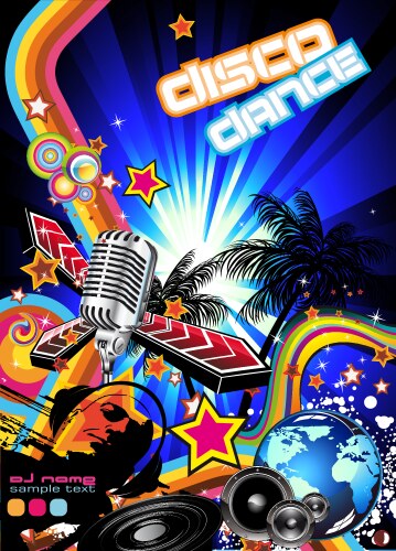 Music invitation dance posters brush painted Vector Image