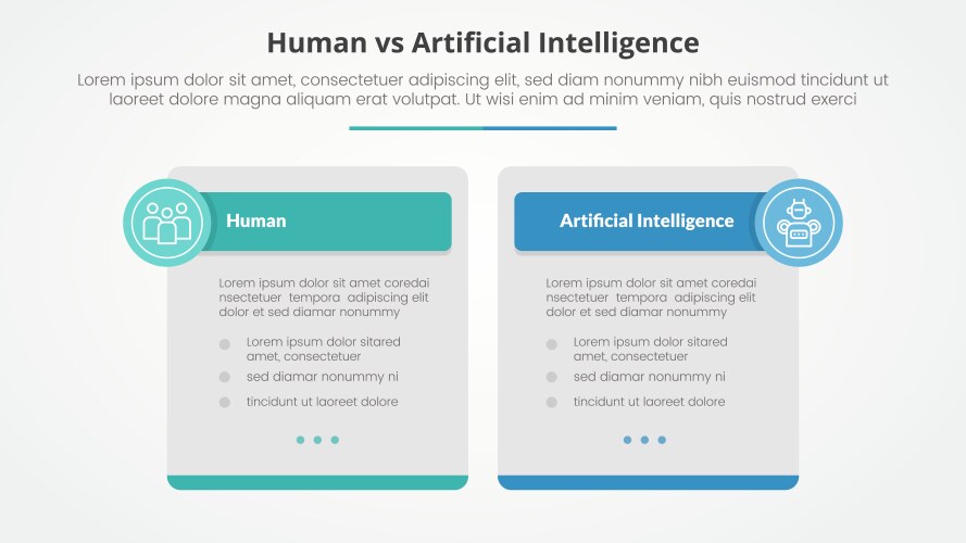 Human employee vs ai artificial intelligence Vector Image Human employee vs ai artificial intelligence Vector Image