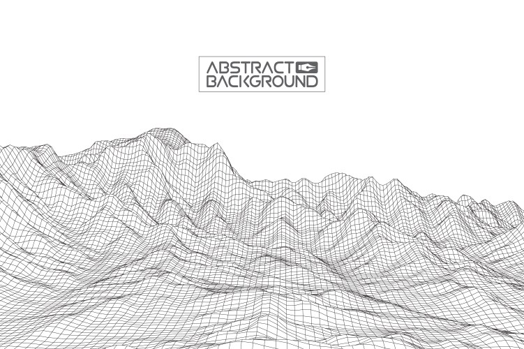 Abstract wireframe landscape background 3d Vector Image