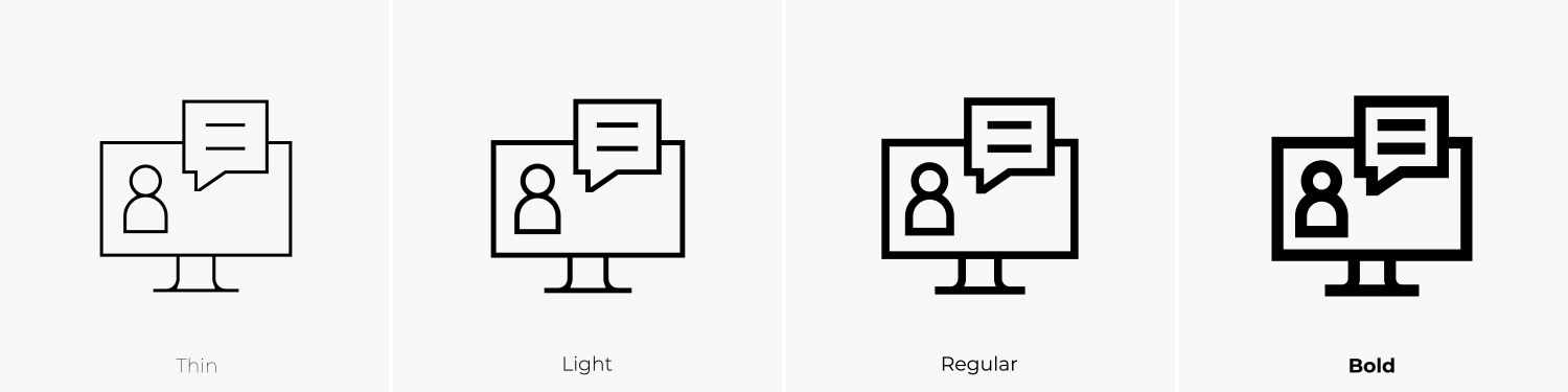 Customer support icon thin light regular and bold Vector Image