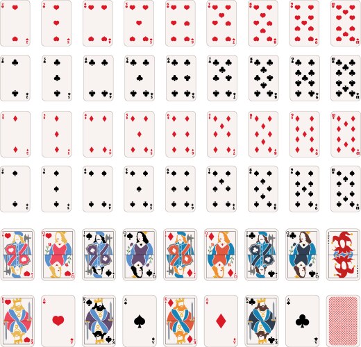 Playing cards full set Royalty Free Vector Image