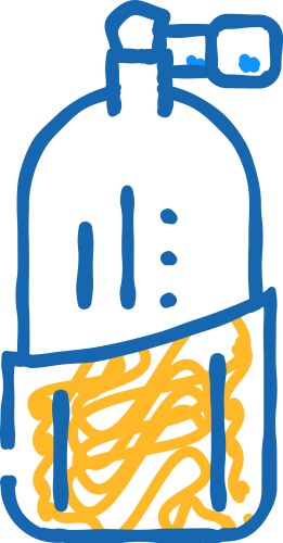 Oxygen mask face icon doodle Royalty Free Vector Image