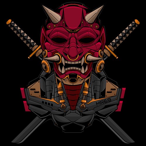 Japanese demon mask Royalty Free Vector Image - VectorStock